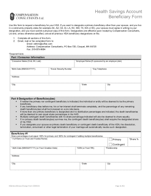 Fillable Online Use this form to request a beneficiary for your HSA Fax ...