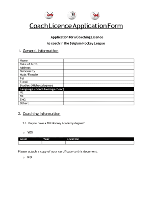 Fillable Online Coach Licence Application Form Fax Email Print - pdfFiller