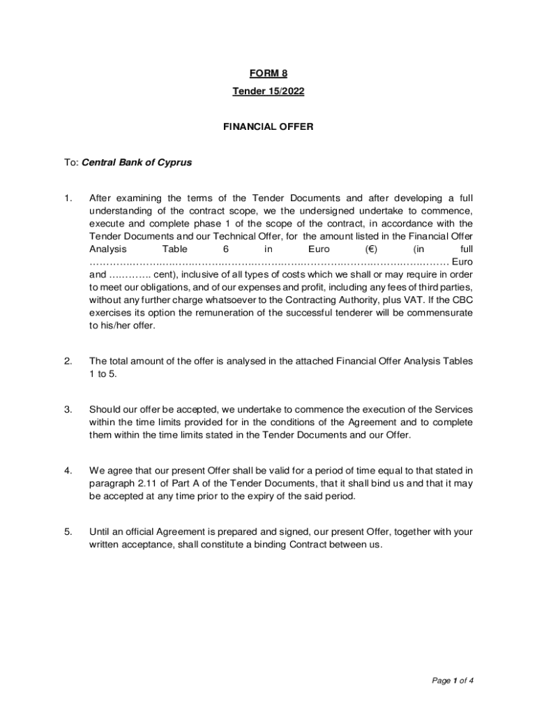 Fillable Online part : scope and terms of conduct of the tender ...