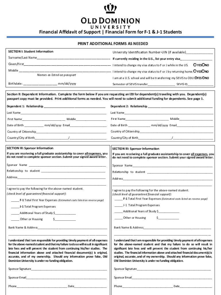 Fillable Online Financial Documentation Requirements - MSU OISS Fax ...