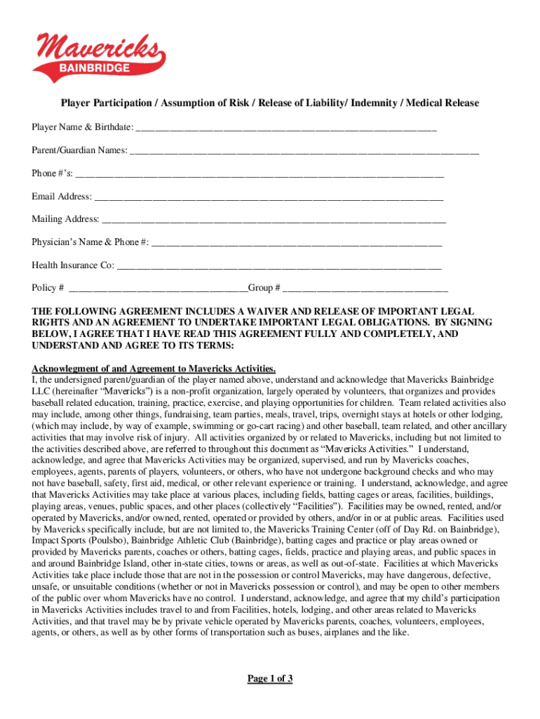 Fillable Online assumption-of-risk-release-of-liability-waiver-of-claims-and ... Fax Email Print ...
