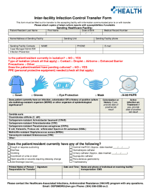 Fillable Online Inter-facility Infection Control Transfer Form - OEPS ...