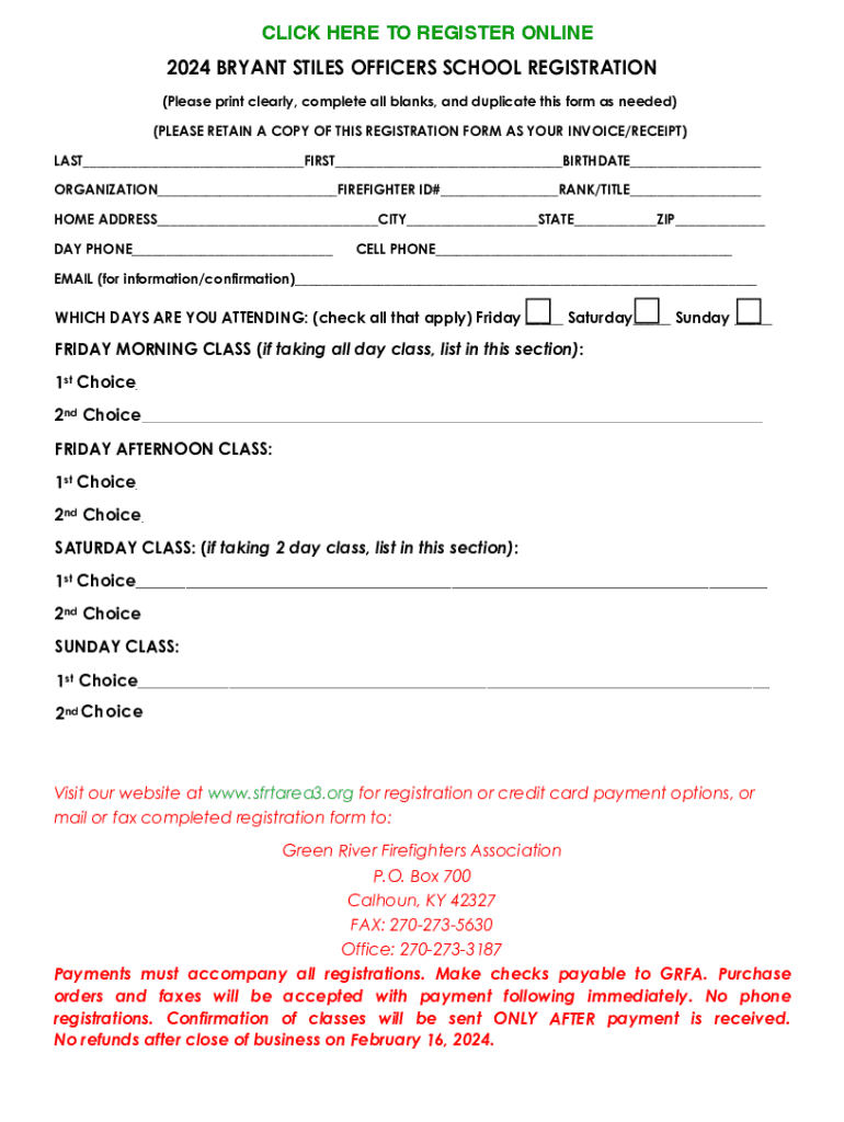 Fillable Online kyfirecommission kctcs Fillable Online WELCOME BACK TO THE BRYANT ... Fax Email ...