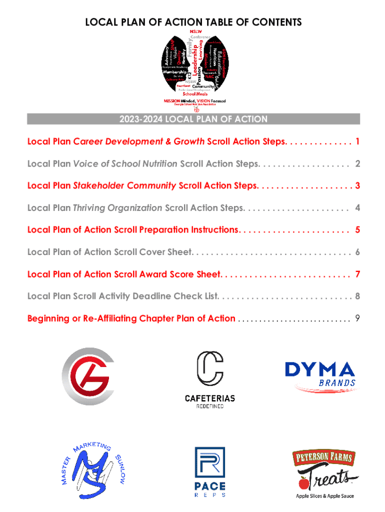 Fillable Online Local Plan of Action Table of CONTENTS Fax Email Print ...