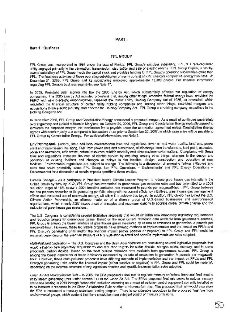 Fillable Online PART I FPL GROUP FPL- fnergy's-generating-unitsand/or ...