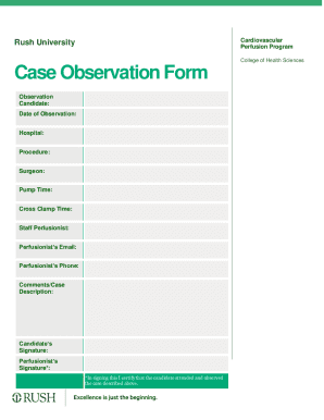 Fillable Online Case Observation Form Fax Email Print - pdfFiller
