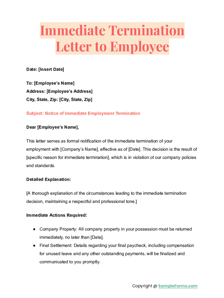 Fillable Online Termination Letter Generator Fax Email Print - pdfFiller