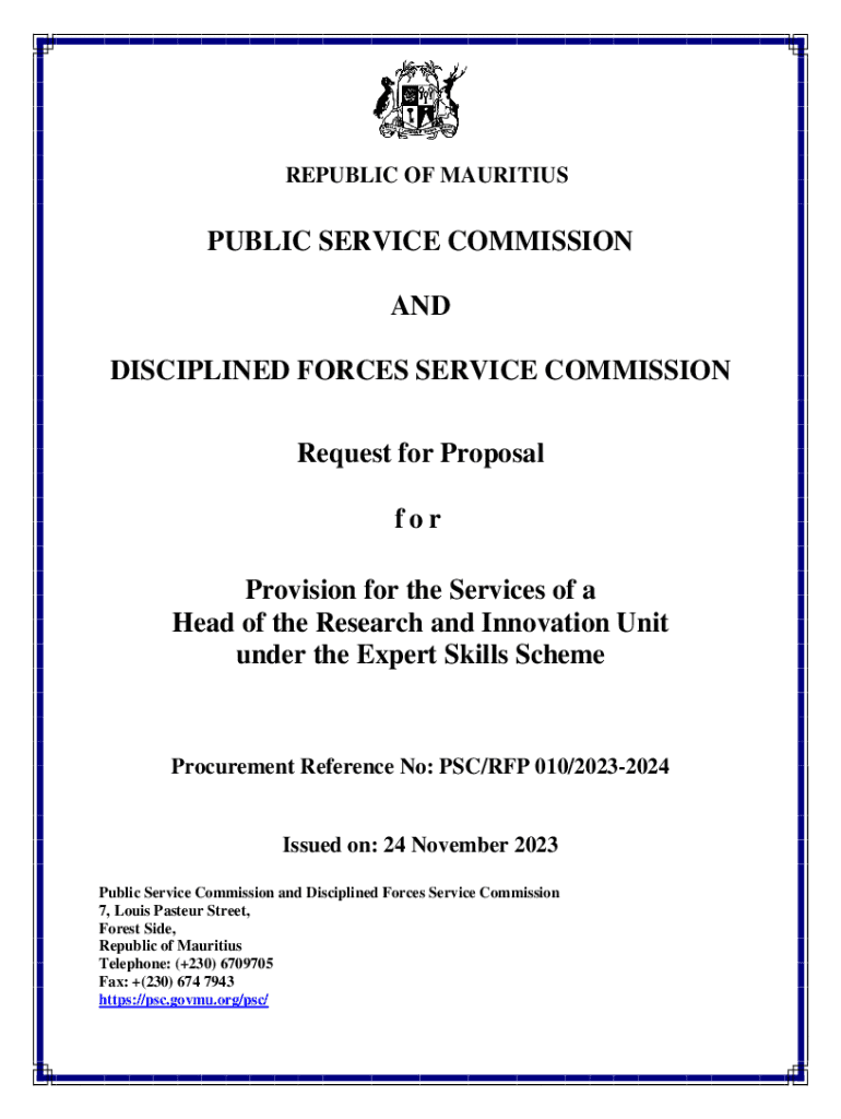 Mauritius Public Service Commission - Fill Online, Printable, Fillable ...