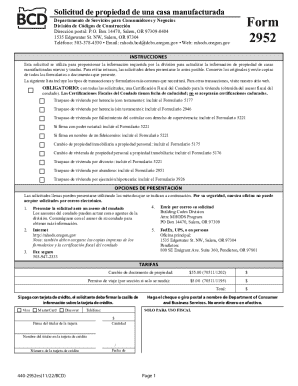 Completable En línea Form 2952 Fax Email Imprimir - pdfFiller
