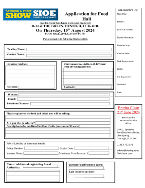 Fillable Online food hall Application form 2024 Fax Email Print - pdfFiller
