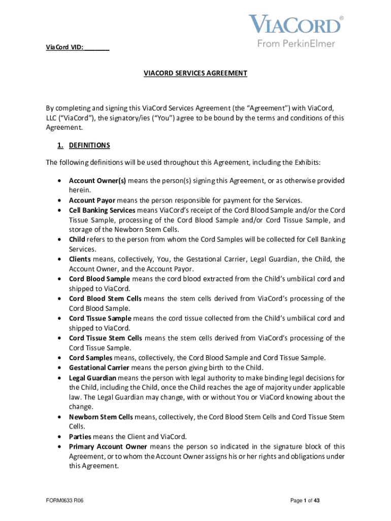 Fillable Online viacord services agreement Fax Email Print - pdfFiller