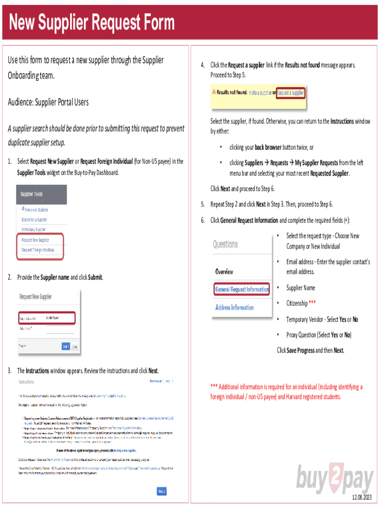 Fillable Online Creating a New Supplier Request in an Event Fax Email Print - pdfFiller