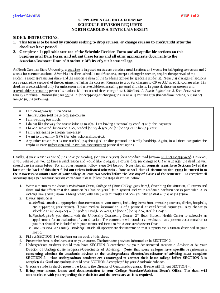 1. Complete this to request a revision to your schedule ... - mgt ncsu ...