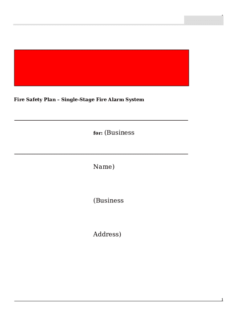 Fire Safety Plan Two-Stage Fire Alarm System Doc Template | pdfFiller