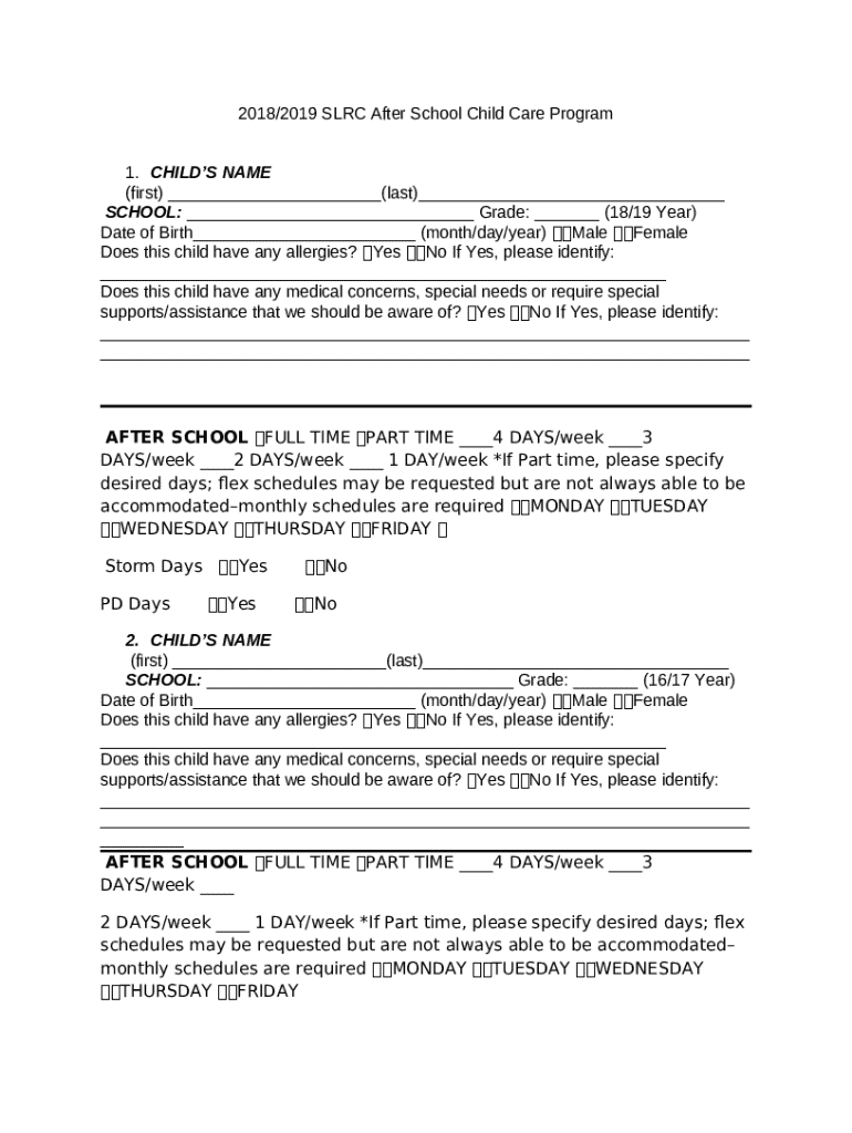 Rule 4.6 school age child care program Doc Template | pdfFiller