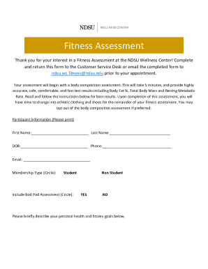 Fillable Online Wellness Center Forms Fax Email Print - pdfFiller