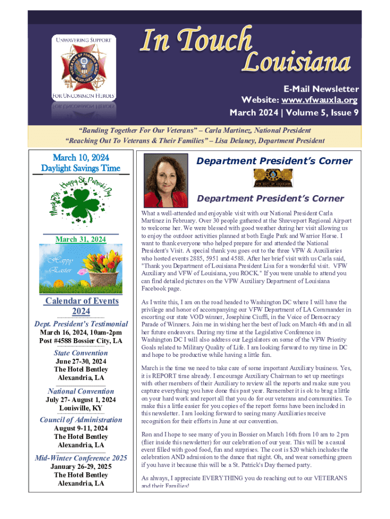 Fillable Online vfw auxiliary national president carla martinez Fax ...