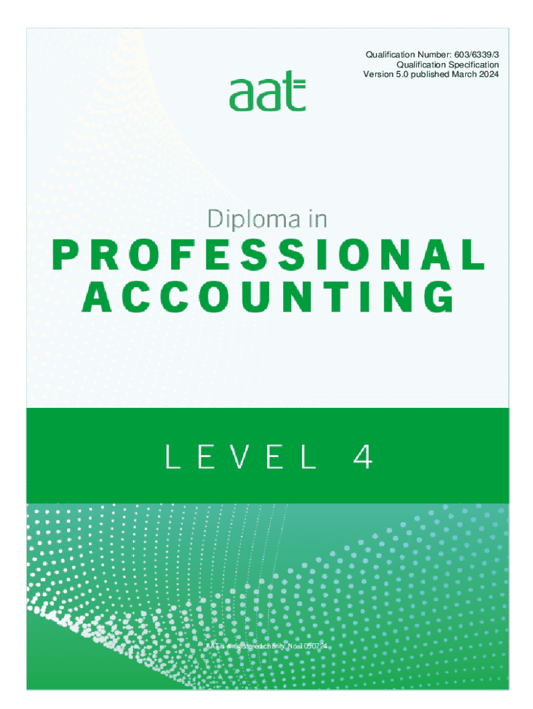 Fillable Online AAT Diploma in Professional Accounting Qualification ...