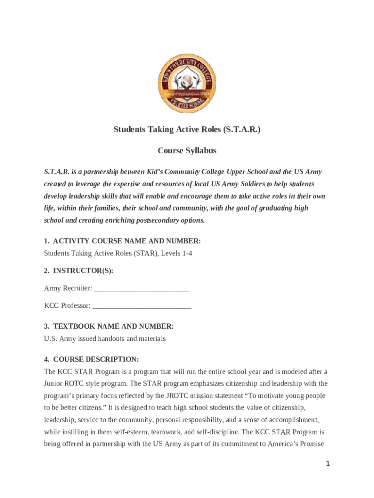 US ARMY STAR CLUB PROGRAM Leadership in Action Doc Template | pdfFiller