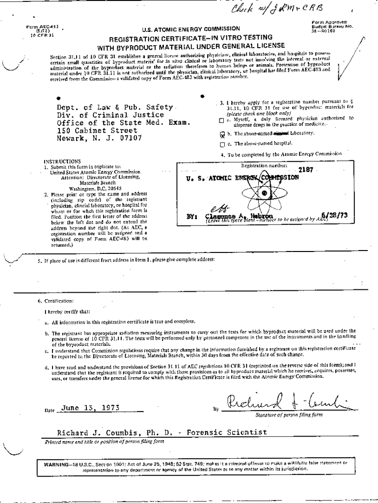 Fillable Online Registration Certificate for In-Vitro Testing for ...