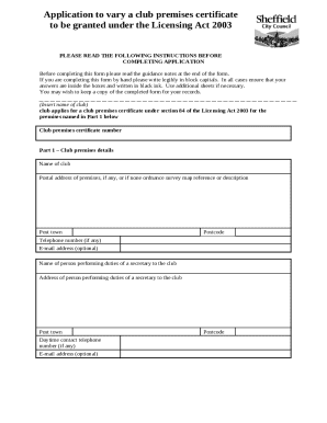 Premises Application - NET Doc Template Doc Template | pdfFiller