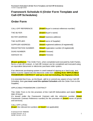 RM6240 Framework schedule 6 order template and ... Doc Template | pdfFiller
