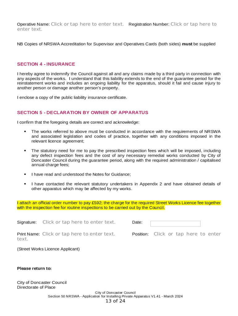 Section 50 Street Works LicencesEssex County Council Doc Template | pdfFiller