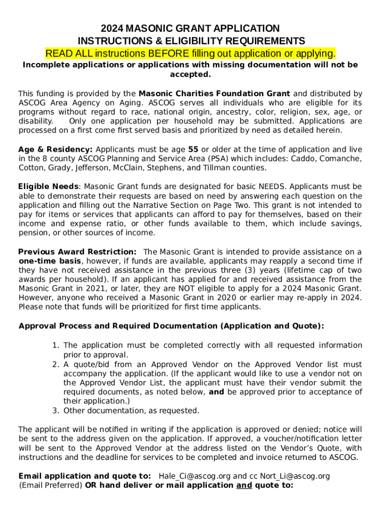 2024 masonic grant application instructions & eligibility ... Doc ...
