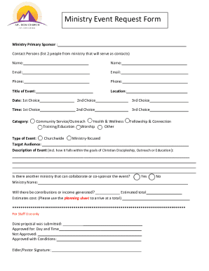 Fillable Online Ministry Of Operations Event Request Form Template Fax Email Print - pdfFiller