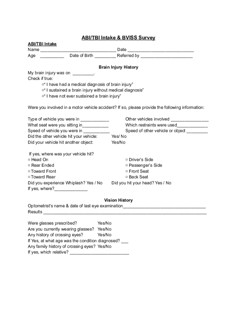 Fillable Online DBQ Initial Evaluation of Residuals of Traumatic Brain ...