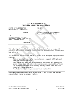 Fillable Online Draft Court Claim Forms Instructions, Small, and Full ...