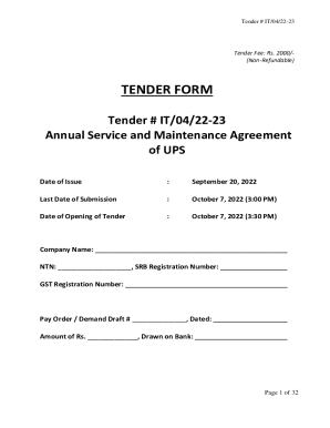 Fillable Online tenders iba edu bidding document single stage two ...