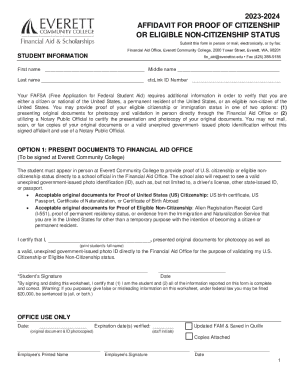 Fillable Online Affidavit for Proof of Citizenship or Eligible Non- ... Fax Email Print - pdfFiller