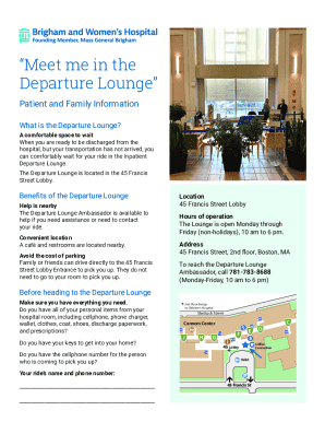 Fillable Online Nursing leaders create patient discharge lounge to ...