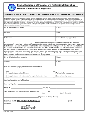 Fillable Online limited power of attorney - authorization for third ...