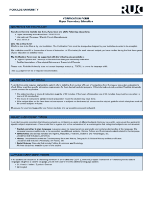 Fillable Online Verification Form - UPPER SECONDARY. ... Fax Email ...