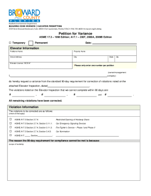 Fillable Online Petition for Variance. Variance Petition Fax Email ...