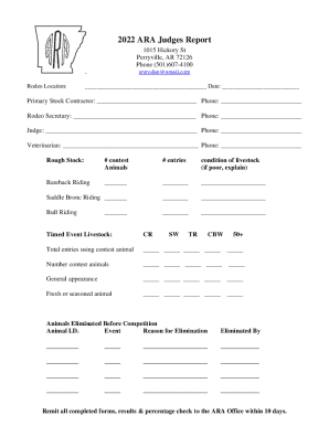 Fillable Online 2022 ARA Rodeo Cover Sheet Fax Email Print - pdfFiller