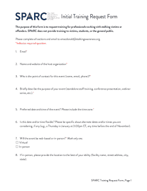 Fillable Online SPARC Initial Training Request Form (032024) - Google Forms Fax Email Print ...