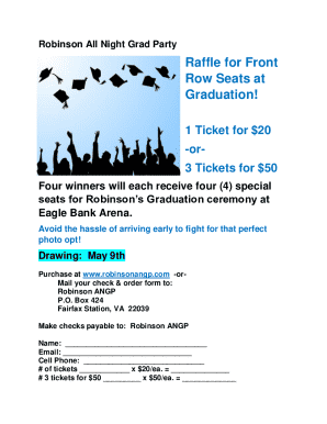 Fillable Online Raffle for Front Row Seats at Graduation! Fax Email ...