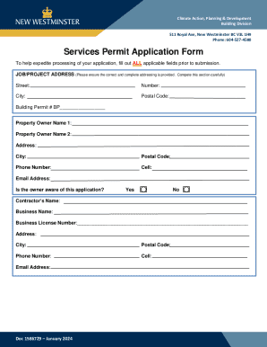 Fillable Online Services Permit Application Form Fax Email Print ...