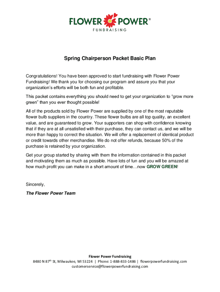 Fillable Online You have been approved to start fundraising with Flower Power Fax Email Print ...