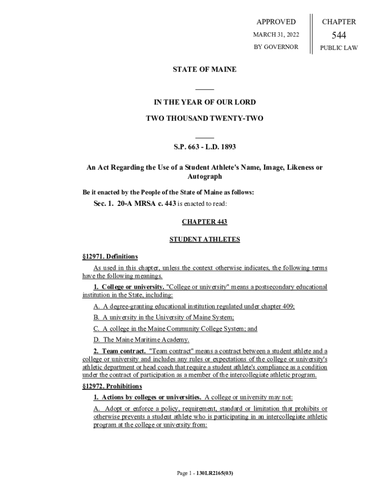 Fillable Online College Athlete NIL Activities and Institutional ...