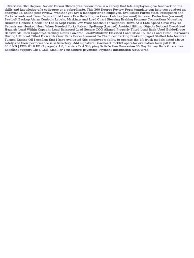 Fillable Online Forklift operator evaluation form pdf. . Fax Email ...