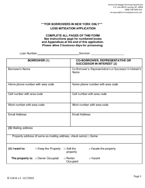 Fillable Online Loss Mitigation Application NY Only Fax Email Print ...