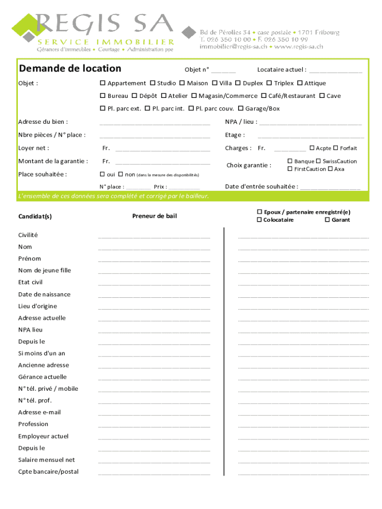 Remplissable En Ligne Demande de location - Nouvelle version.xlsx Fax Email Imprimer - pdfFiller