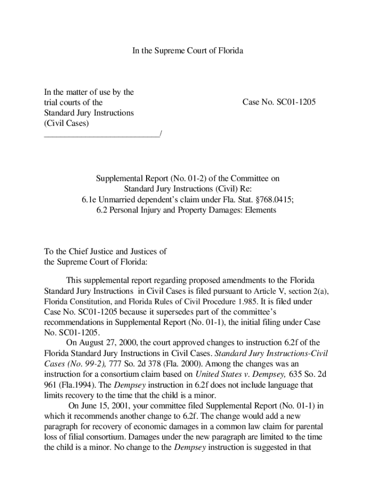 Fillable Online Model Civil Jury Instructions Proposed & Recently ...