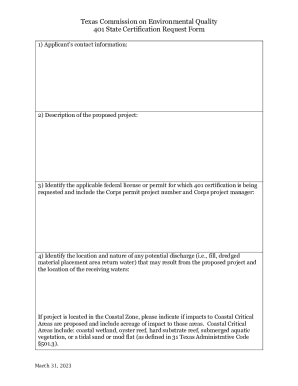 Fillable Online 401 State Certification Request Form Fax Email Print ...