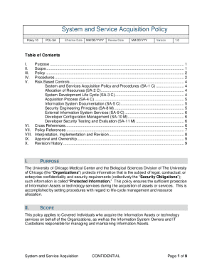 Fillable Online System and Service Acquisition Policy Page 1 of 4 Fax ...