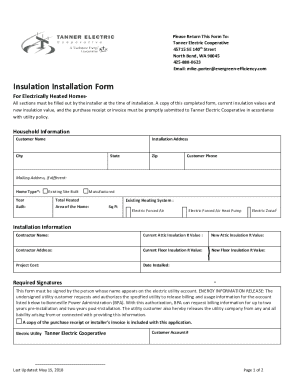 Fillable Online Insulation Installation Form Fax Email Print - pdfFiller